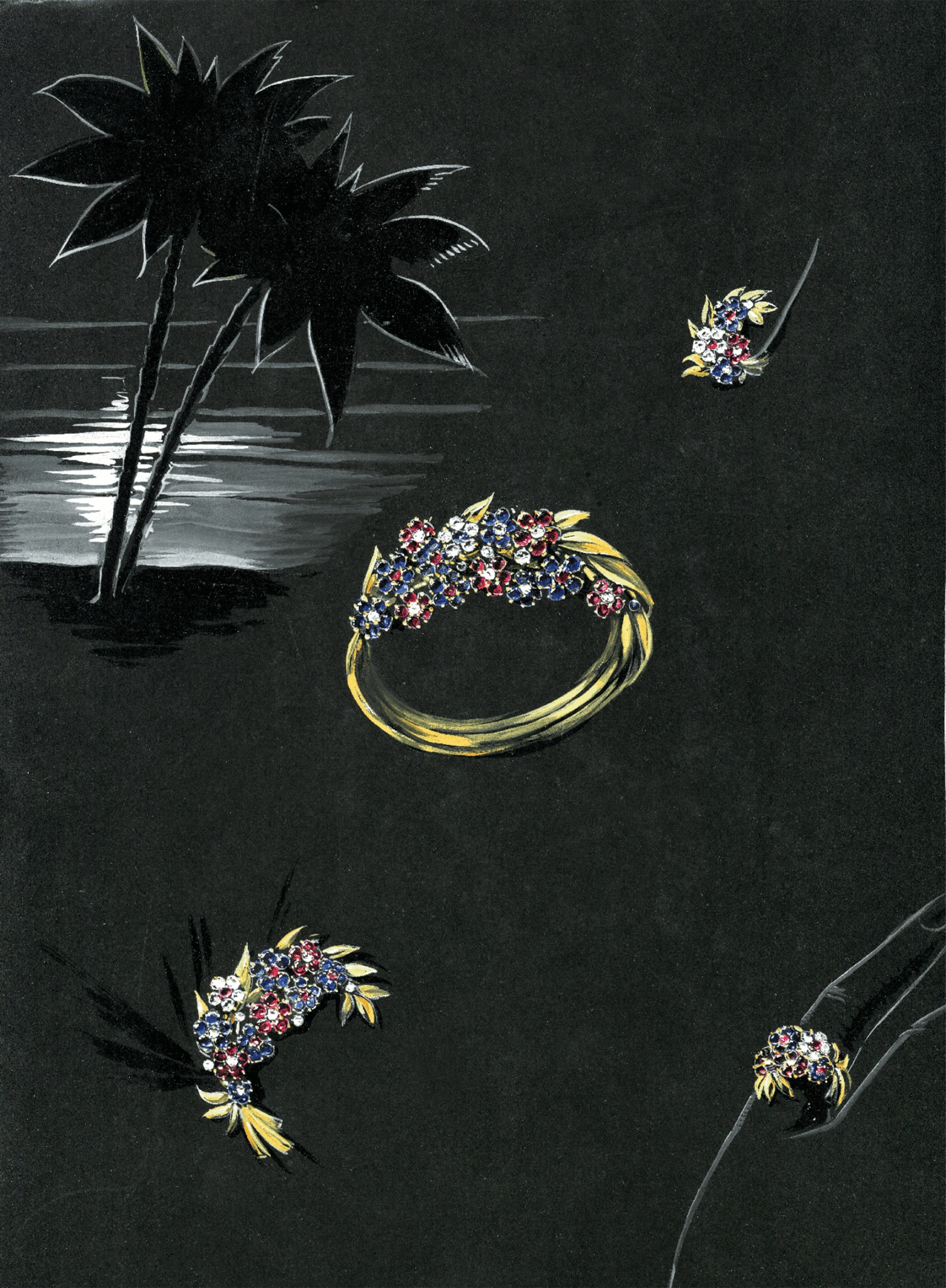 Hawaii Bouquet clip | The Collection Van Cleef & Arpels